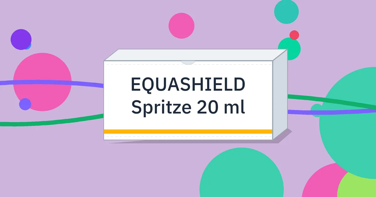 Symbolbild: Packung mit der Aufschrift EQUASHIELD Spritze 20 ml (PZN 13500744) – Verfügbarkeit und Bezug in Apotheken in Frankfurt am Main