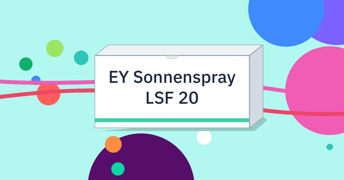 Symbolbild: Packung mit der Aufschrift EY Sonnenspray LSF 20 (PZN 14042350) – Verfügbarkeit und Bezug in Apotheken in Frankfurt am Main