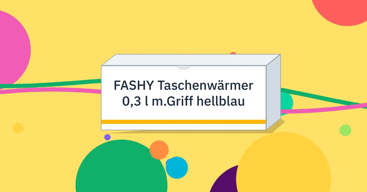 Symbolbild: Packung mit der Aufschrift FASHY Taschenwärmer 0,3 l m.Griff hellblau (PZN 20351776) – Verfügbarkeit und Bezug in Apotheken in Frankfurt am Main