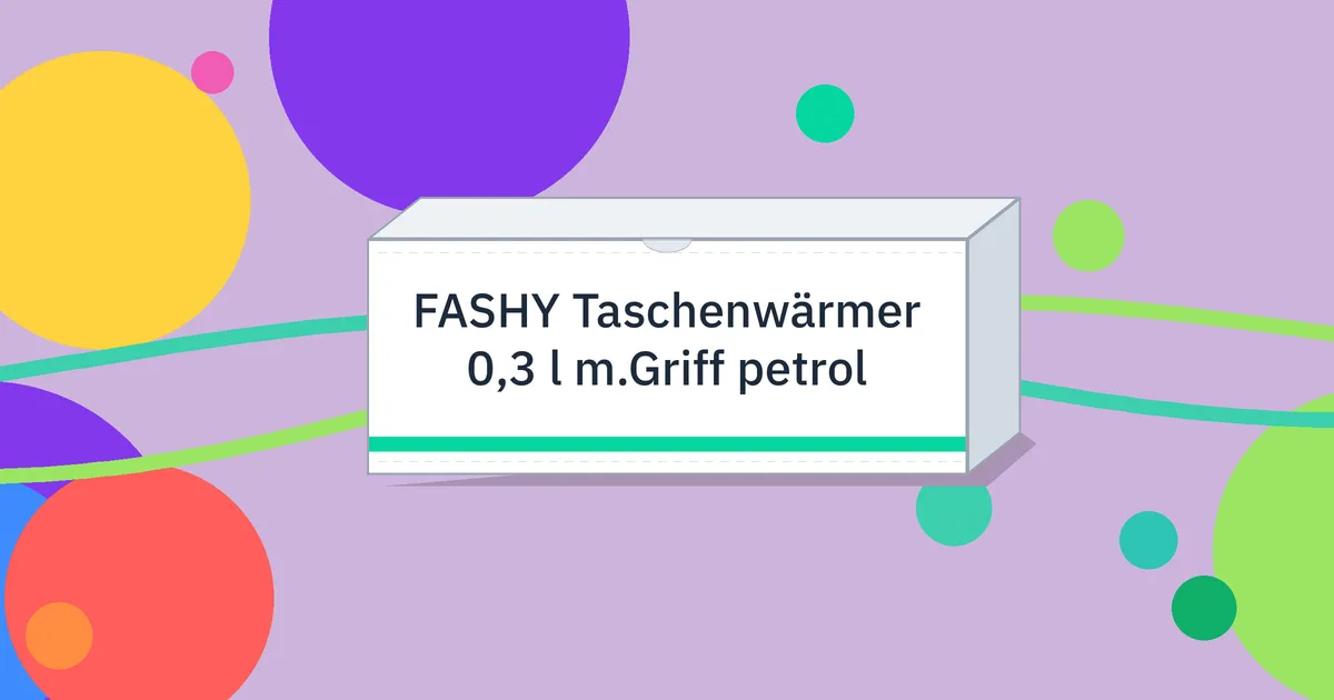 Symbolbild: Packung mit der Aufschrift FASHY Taschenwärmer 0,3 l m.Griff petrol (PZN 18025756) – Verfügbarkeit und Bezug in Apotheken in Frankfurt am Main