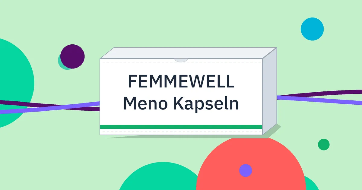 Symbolbild: Packung mit der Aufschrift FEMMEWELL Meno Kapseln (PZN 11285388) – Verfügbarkeit und Bezug in Apotheken in Frankfurt am Main