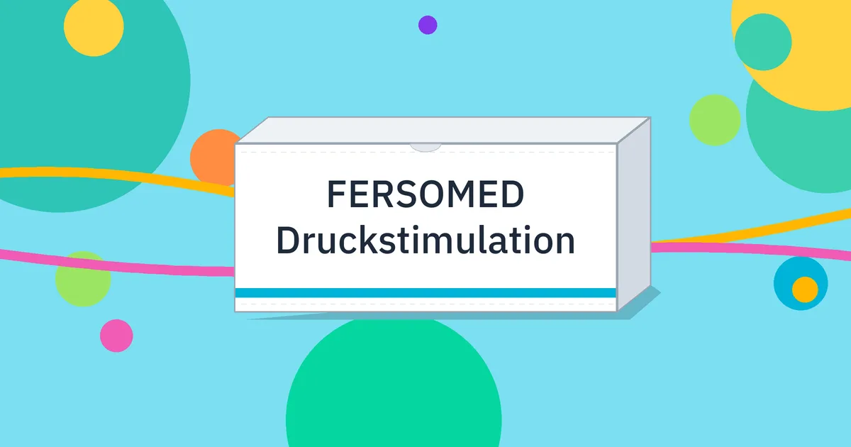 Symbolbild: Packung mit der Aufschrift FERSOMED Druckstimulation (PZN 17149812) – Verfügbarkeit und Bezug in Apotheken in Frankfurt am Main