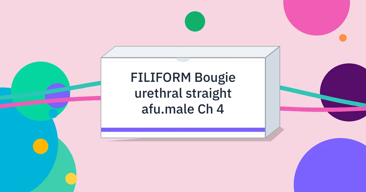 Symbolbild: Packung mit der Aufschrift FILIFORM Bougie urethral straight afu.male Ch 4 (PZN 18188694) – Verfügbarkeit und Bezug in Apotheken in Frankfurt am Main