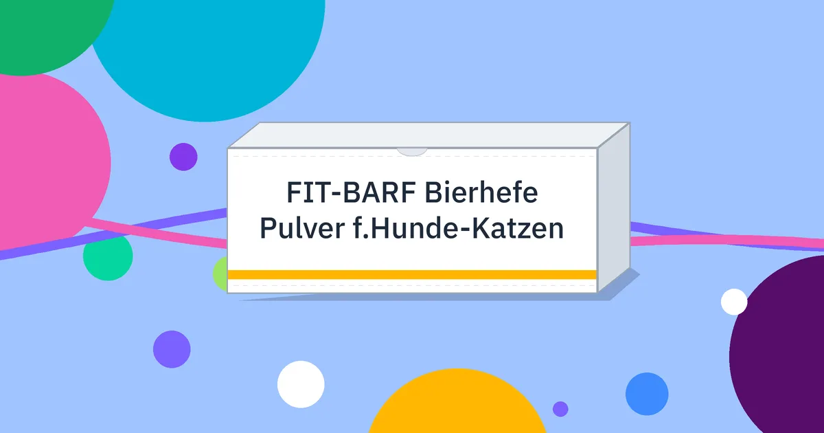 Symbolbild: Packung mit der Aufschrift FIT-BARF Bierhefe Pulver f.Hunde-Katzen (PZN 17984791) – Verfügbarkeit und Bezug in Apotheken in Frankfurt am Main