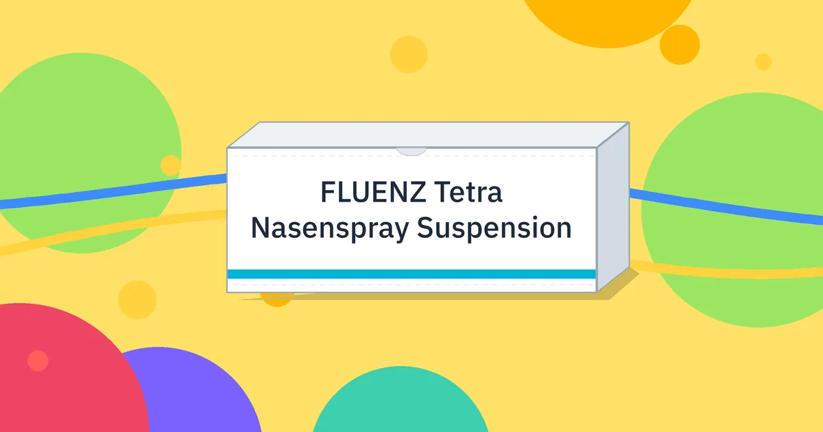 Symbolbild: Packung mit der Aufschrift FLUENZ Tetra Nasenspray Suspension (PZN 10323247) – Verfügbarkeit und Bezug in Apotheken in Frankfurt am Main