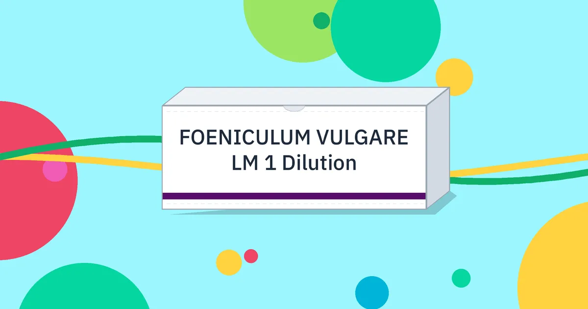 Symbolbild: Packung mit der Aufschrift FOENICULUM VULGARE LM 1 Dilution (PZN 13489600) – Verfügbarkeit und Bezug in Apotheken in Frankfurt am Main