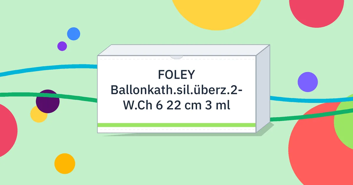 Symbolbild: Packung mit der Aufschrift FOLEY Ballonkath.sil.überz.2-W.Ch 6 22 cm 3 ml (PZN 10101920) – Verfügbarkeit und Bezug in Apotheken in Frankfurt am Main