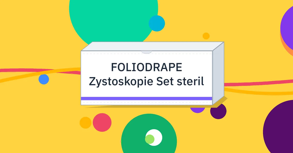 Symbolbild: Packung mit der Aufschrift FOLIODRAPE Zystoskopie Set steril (PZN 06892413) – Verfügbarkeit und Bezug in Apotheken in Frankfurt am Main