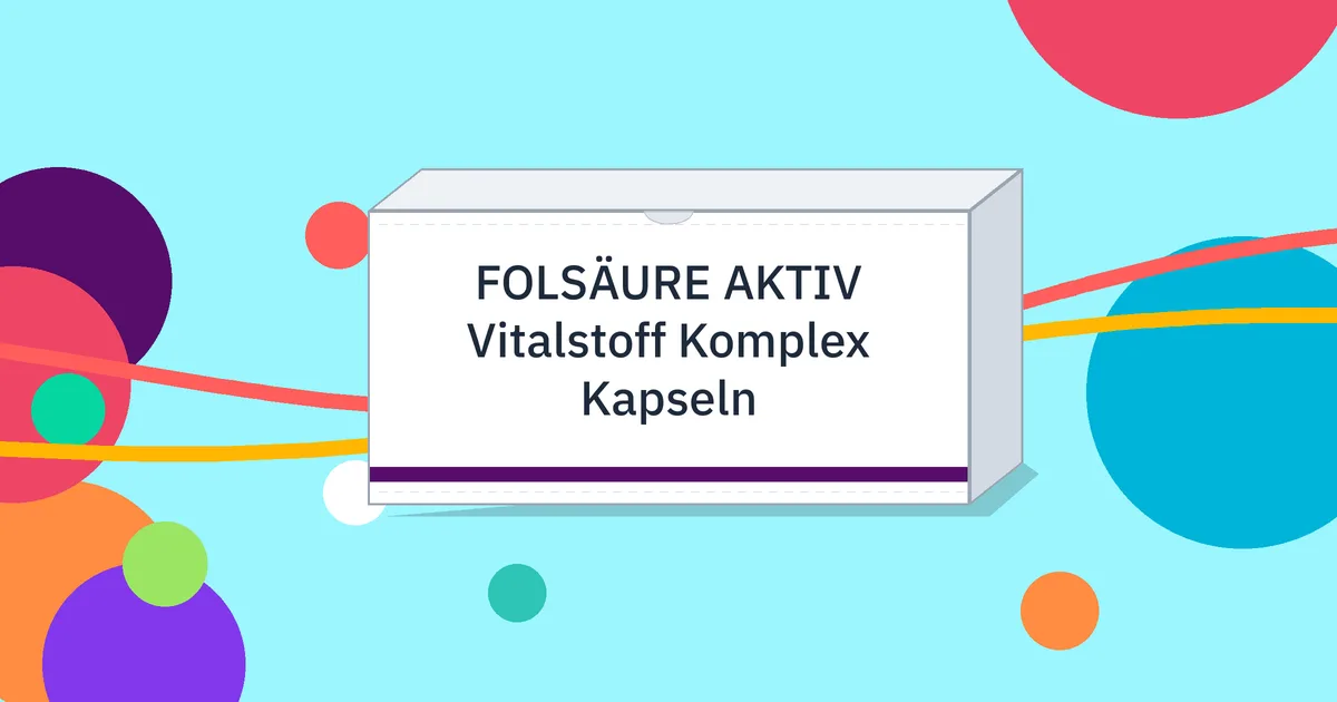 Symbolbild: Packung mit der Aufschrift FOLSÄURE AKTIV Vitalstoff Komplex Kapseln (PZN 19290779) – Verfügbarkeit und Bezug in Apotheken in Frankfurt am Main