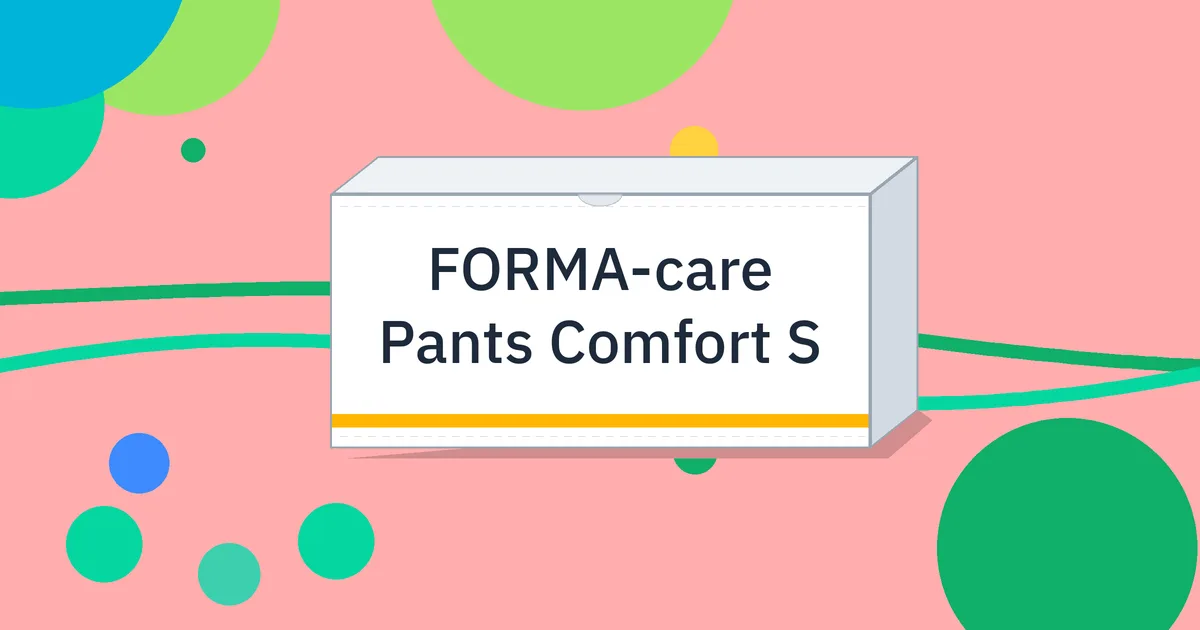 Symbolbild: Packung mit der Aufschrift FORMA-care Pants Comfort S (PZN 19188590) – Verfügbarkeit und Bezug in Apotheken in Frankfurt am Main