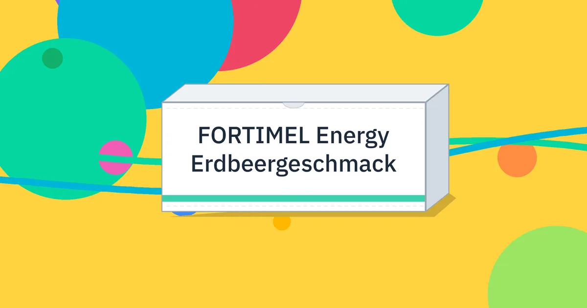 Symbolbild: Packung mit der Aufschrift FORTIMEL Energy Erdbeergeschmack (PZN 00720361) – Verfügbarkeit und Bezug in Apotheken in Frankfurt am Main