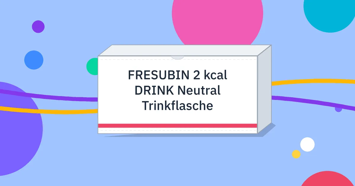 Symbolbild: Packung mit der Aufschrift FRESUBIN 2 kcal DRINK Neutral Trinkflasche (PZN 18681041) – Verfügbarkeit und Bezug in Apotheken in Frankfurt am Main