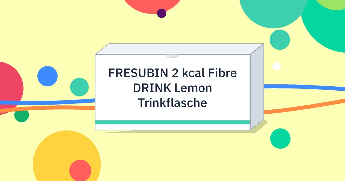 Symbolbild: Packung mit der Aufschrift FRESUBIN 2 kcal Fibre DRINK Lemon Trinkflasche (PZN 18832586) – Verfügbarkeit und Bezug in Apotheken in Frankfurt am Main