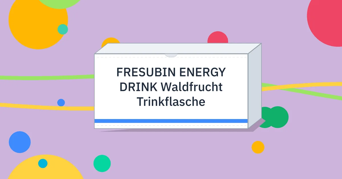 Symbolbild: Packung mit der Aufschrift FRESUBIN ENERGY DRINK Waldfrucht Trinkflasche (PZN 19459994) – Verfügbarkeit und Bezug in Apotheken in Frankfurt am Main