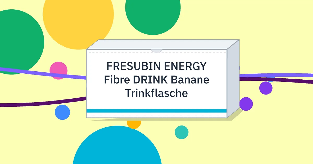 Symbolbild: Packung mit der Aufschrift FRESUBIN ENERGY Fibre DRINK Banane Trinkflasche (PZN 02174862) – Verfügbarkeit und Bezug in Apotheken in Frankfurt am Main