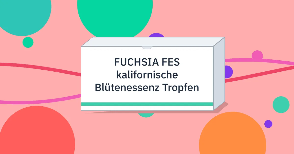 Symbolbild: Packung mit der Aufschrift FUCHSIA FES kalifornische Blütenessenz Tropfen (PZN 09172286) – Verfügbarkeit und Bezug in Apotheken in Frankfurt am Main