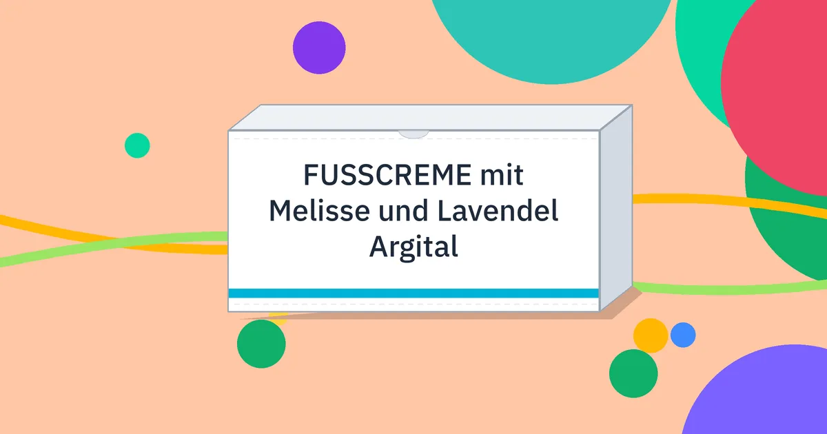 Symbolbild: Packung mit der Aufschrift FUSSCREME mit Melisse und Lavendel Argital (PZN 10065029) – Verfügbarkeit und Bezug in Apotheken in Frankfurt am Main
