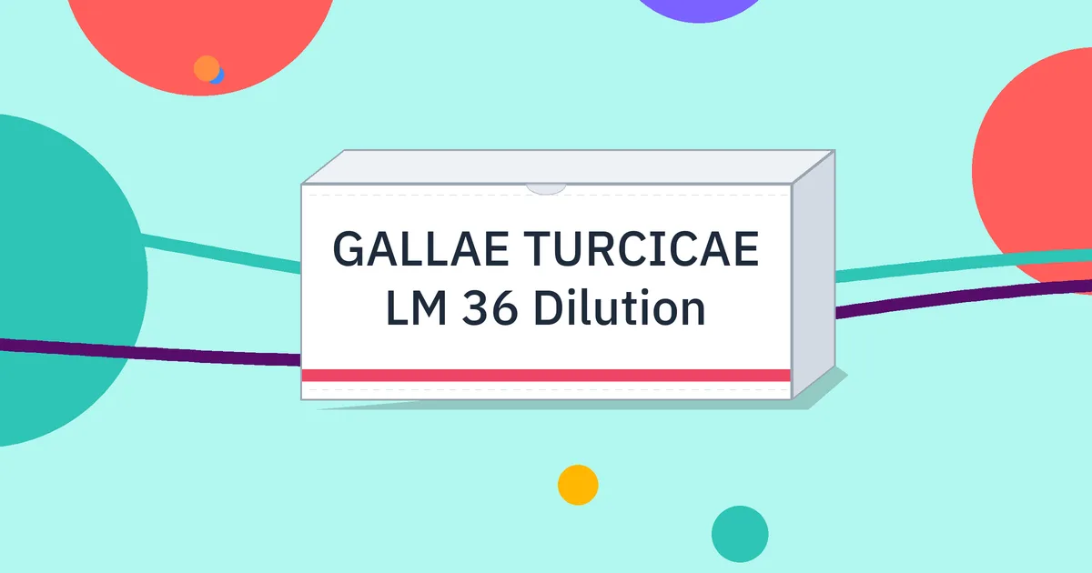 Symbolbild: Packung mit der Aufschrift GALLAE TURCICAE LM 36 Dilution (PZN 13498289) – Verfügbarkeit und Bezug in Apotheken in Frankfurt am Main