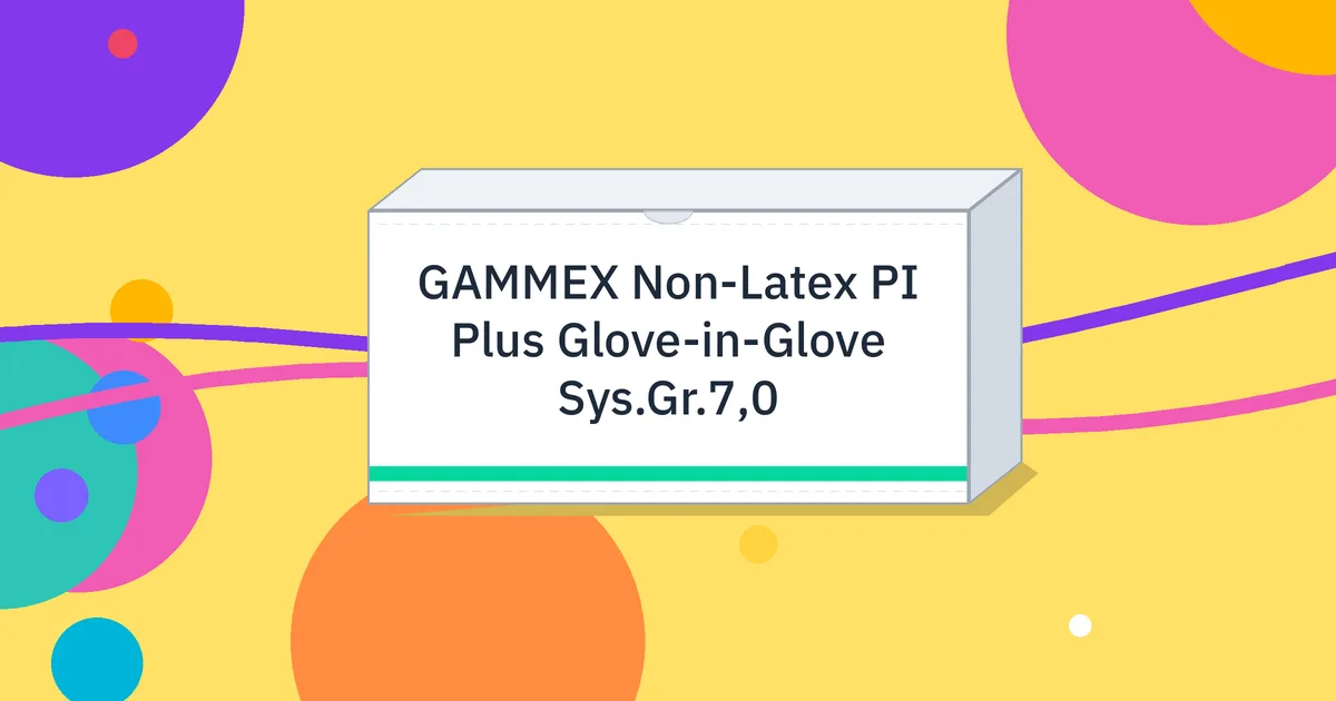 Symbolbild: Packung mit der Aufschrift GAMMEX Non-Latex PI Plus Glove-in-Glove Sys.Gr.7,0 (PZN 18379543) – Verfügbarkeit und Bezug in Apotheken in Frankfurt am Main