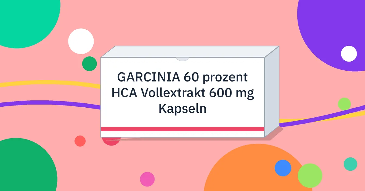 Symbolbild: Packung mit der Aufschrift GARCINIA 60 prozent HCA Vollextrakt 600 mg Kapseln (PZN 11221856) – Verfügbarkeit und Bezug in Apotheken in Frankfurt am Main