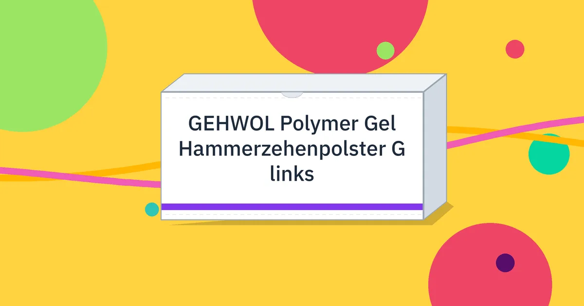 Symbolbild: Packung mit der Aufschrift GEHWOL Polymer Gel Hammerzehenpolster G links (PZN 03444246) – Verfügbarkeit und Bezug in Apotheken in Frankfurt am Main