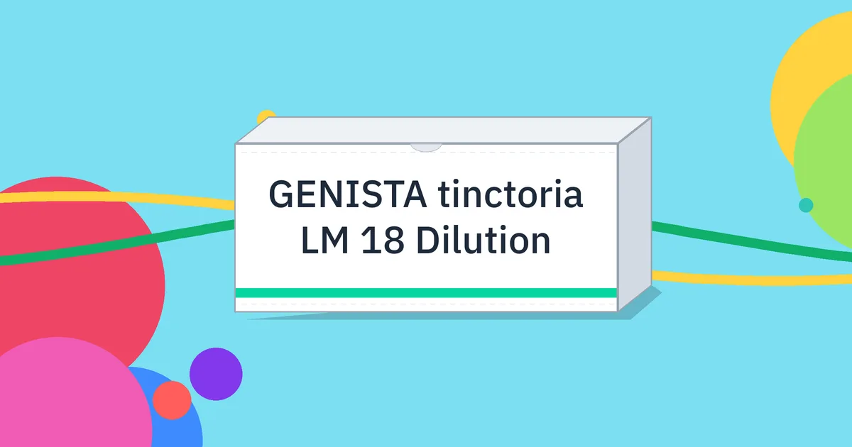 Symbolbild: Packung mit der Aufschrift GENISTA tinctoria LM 18 Dilution (PZN 13499521) – Verfügbarkeit und Bezug in Apotheken in Frankfurt am Main