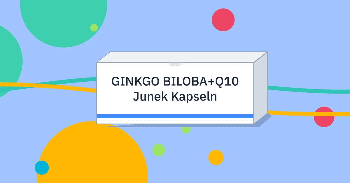 Symbolbild: Packung mit der Aufschrift GINKGO BILOBA+Q10 Junek Kapseln (PZN 01644283) – Verfügbarkeit und Bezug in Apotheken in Frankfurt am Main