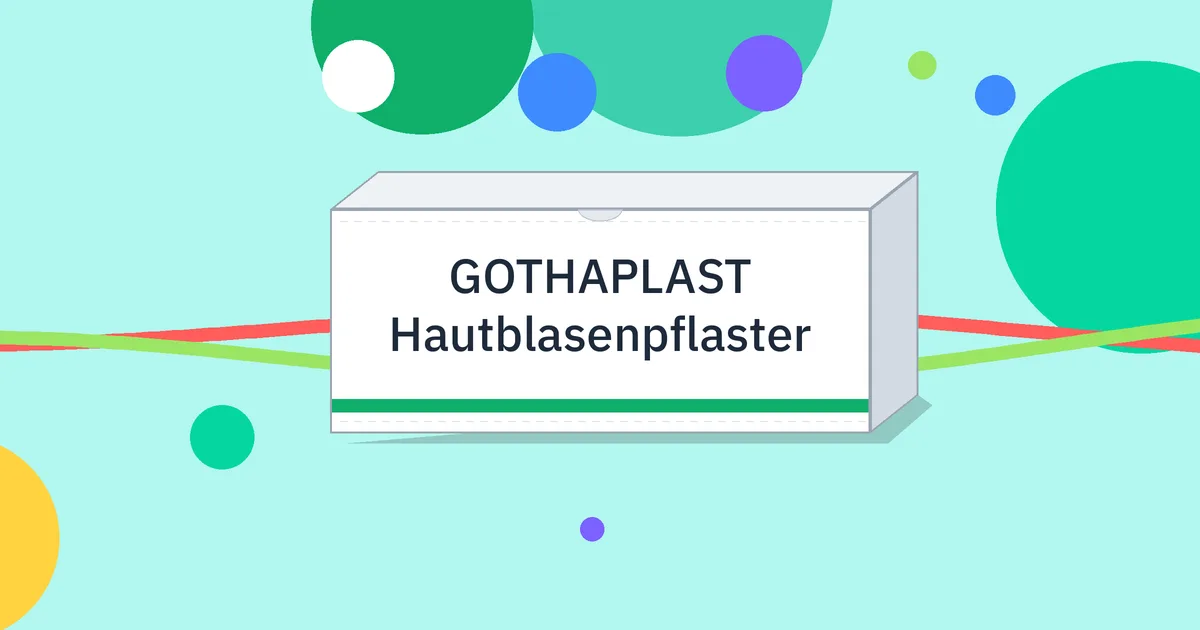 Symbolbild: Packung mit der Aufschrift GOTHAPLAST Hautblasenpflaster (PZN 07430471) – Verfügbarkeit und Bezug in Apotheken in Frankfurt am Main