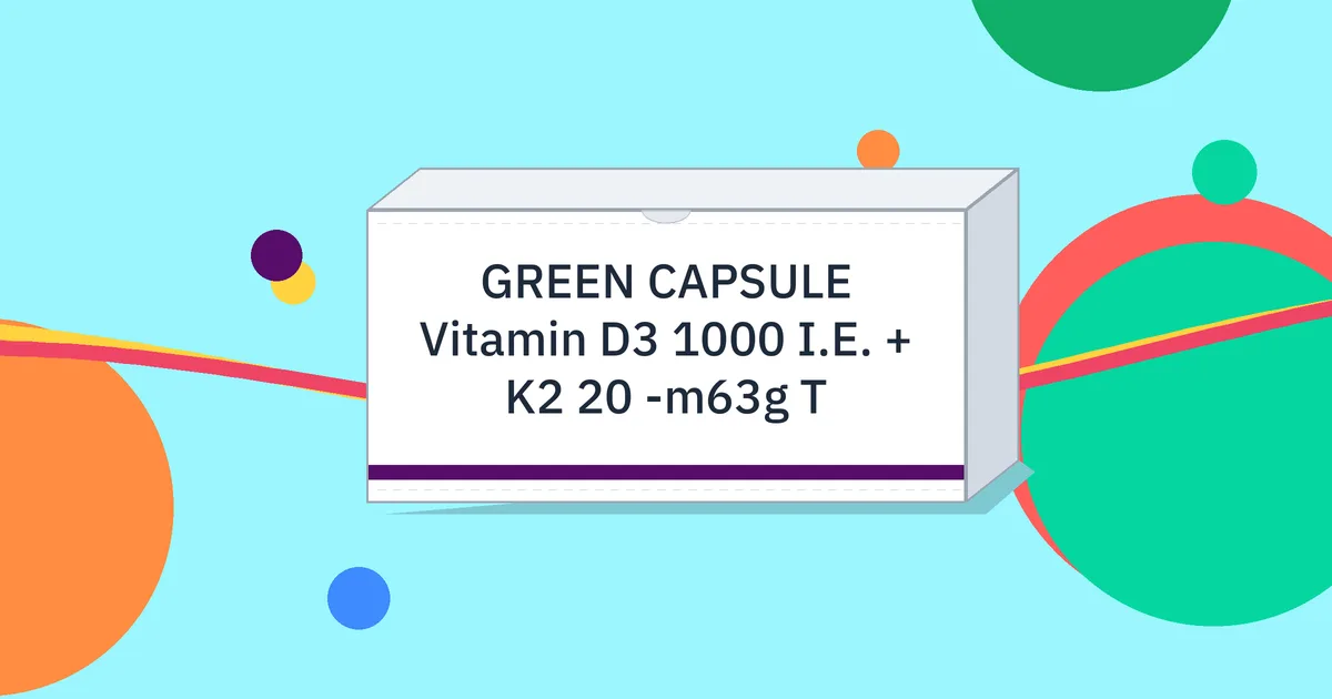 Symbolbild: Packung mit der Aufschrift GREEN CAPSULE Vitamin D3 1000 I.E. + K2 20 -m63g T (PZN 18243097) – Verfügbarkeit und Bezug in Apotheken in Frankfurt am Main