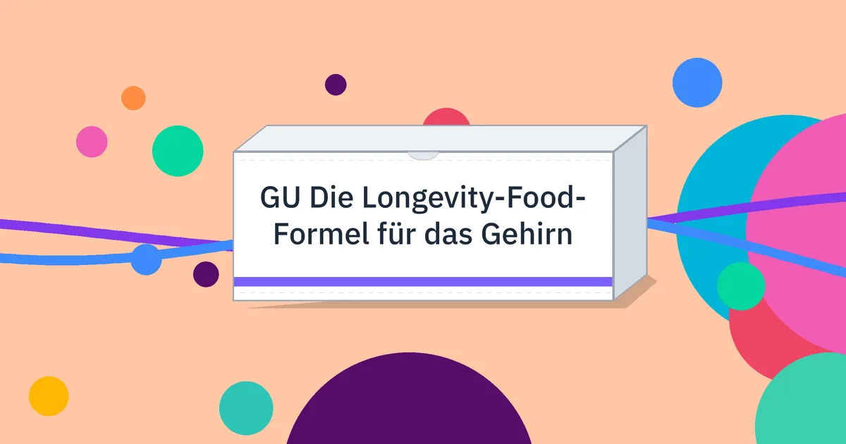 Symbolbild: Packung mit der Aufschrift GU Die Longevity-Food-Formel für das Gehirn (PZN 20604102) – Verfügbarkeit und Bezug in Apotheken in Frankfurt am Main