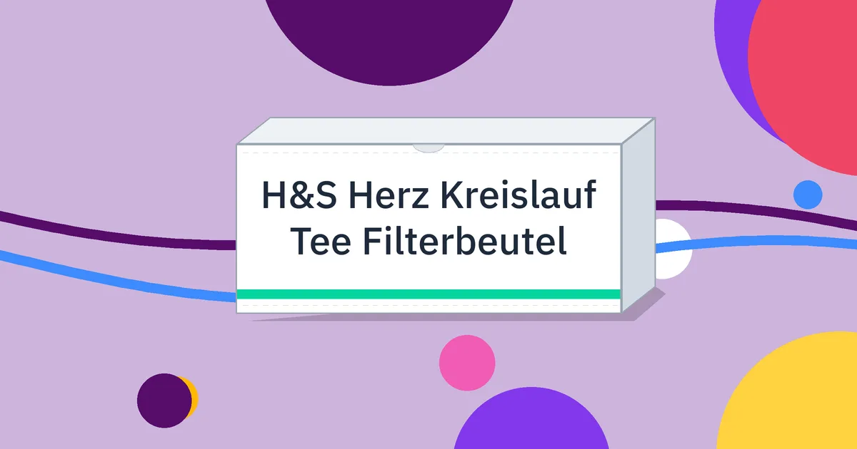 Symbolbild: Packung mit der Aufschrift H&S Herz Kreislauf Tee Filterbeutel (PZN 02070559) – Verfügbarkeit und Bezug in Apotheken in Frankfurt am Main