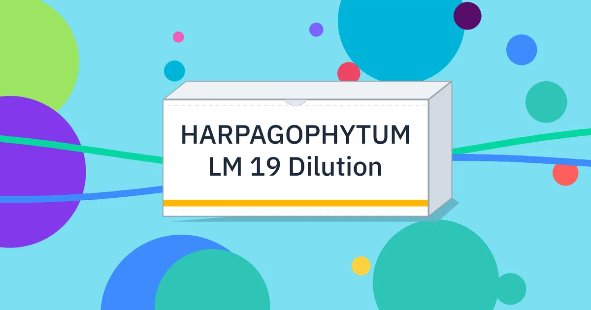 Symbolbild: Packung mit der Aufschrift HARPAGOPHYTUM LM 19 Dilution (PZN 13550788) – Verfügbarkeit und Bezug in Apotheken in Frankfurt am Main