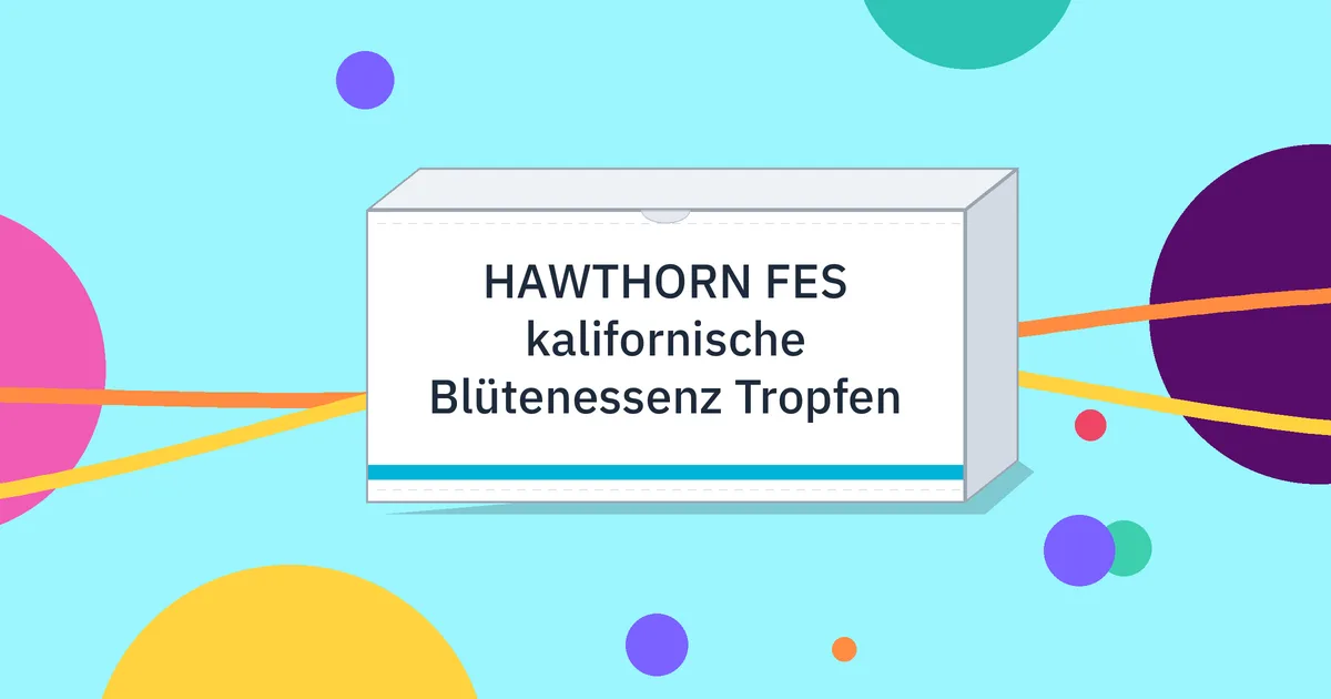 Symbolbild: Packung mit der Aufschrift HAWTHORN FES kalifornische Blütenessenz Tropfen (PZN 18809860) – Verfügbarkeit und Bezug in Apotheken in Frankfurt am Main