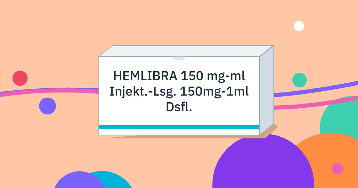 Symbolbild: Packung mit der Aufschrift HEMLIBRA 150 mg-ml Injekt.-Lsg. 150mg-1ml Dsfl. (PZN 12909224) – Verfügbarkeit und Bezug in Apotheken in Frankfurt am Main