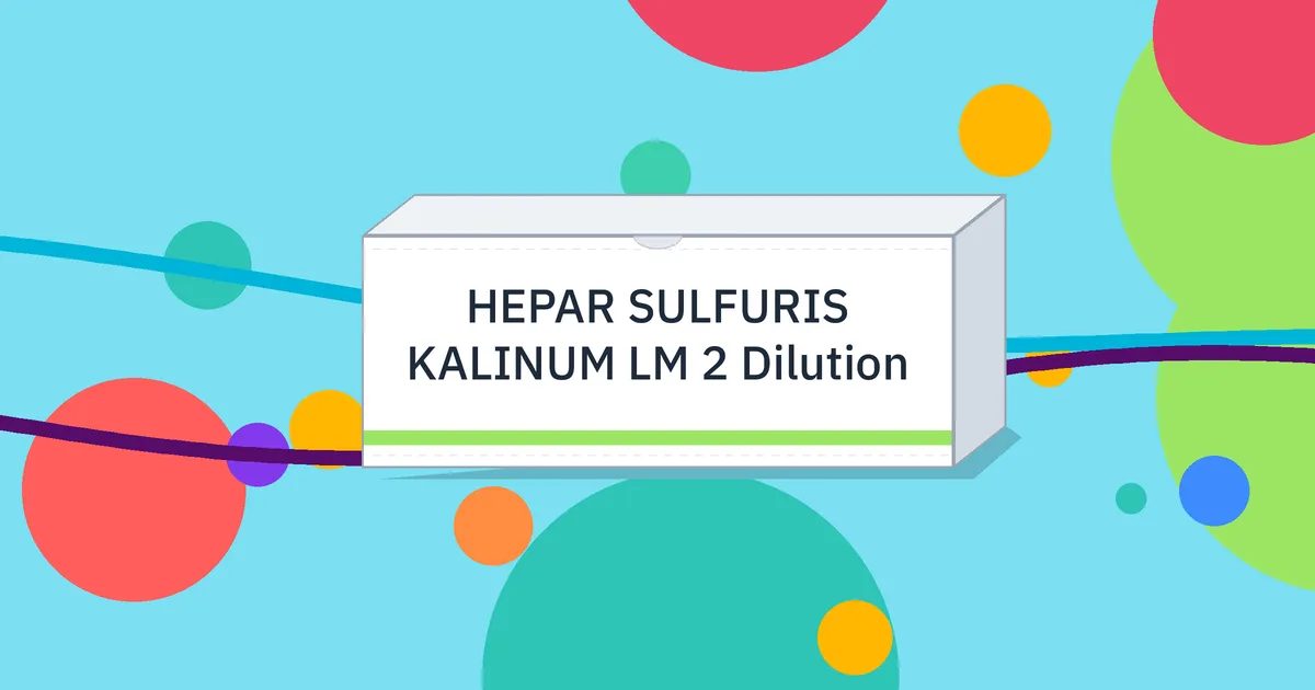 Symbolbild: Packung mit der Aufschrift HEPAR SULFURIS KALINUM LM 2 Dilution (PZN 12887764) – Verfügbarkeit und Bezug in Apotheken in Frankfurt am Main