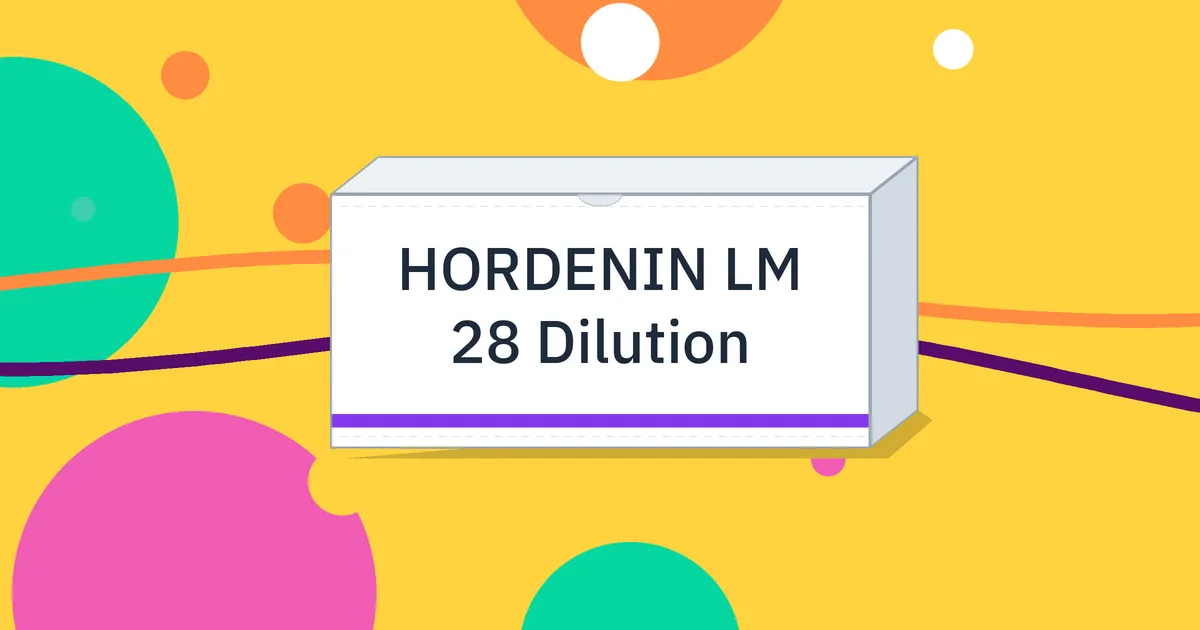 Symbolbild: Packung mit der Aufschrift HORDENIN LM 28 Dilution (PZN 13555544) – Verfügbarkeit und Bezug in Apotheken in Frankfurt am Main
