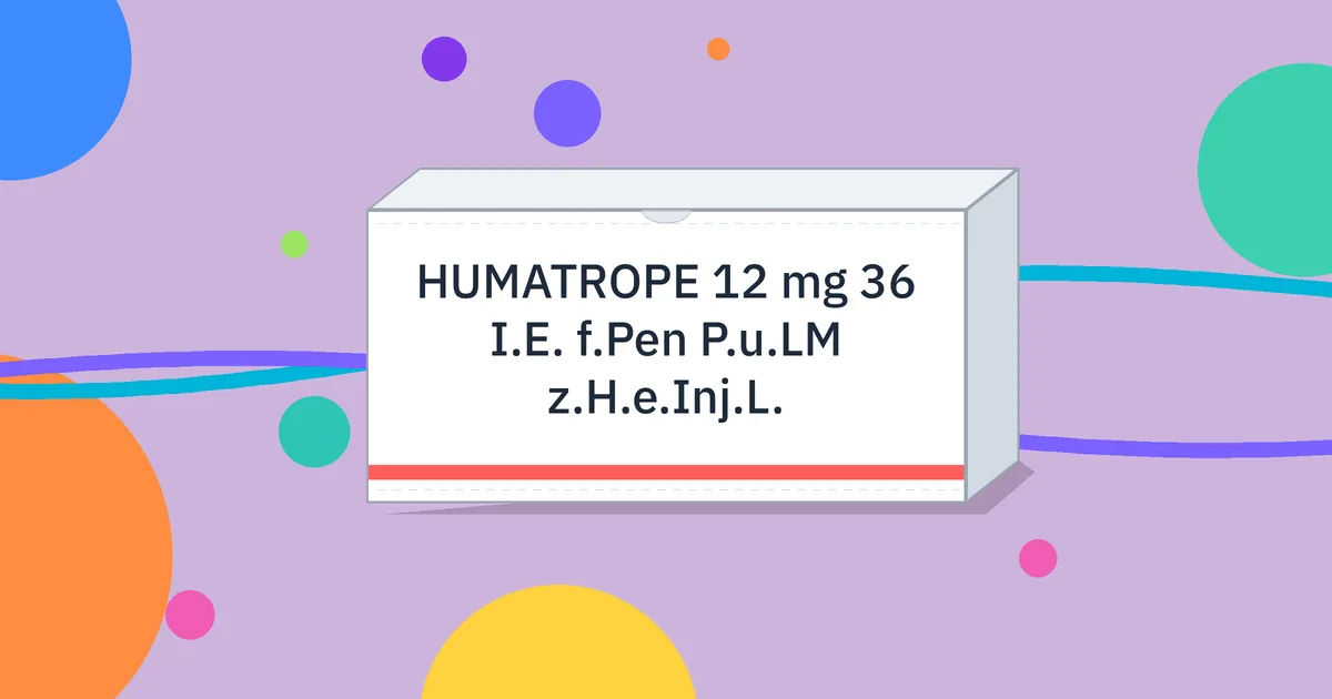 Symbolbild: Packung mit der Aufschrift HUMATROPE 12 mg 36 I.E. f.Pen P.u.LM z.H.e.Inj.L. (PZN 08759109) – Verfügbarkeit und Bezug in Apotheken in Frankfurt am Main