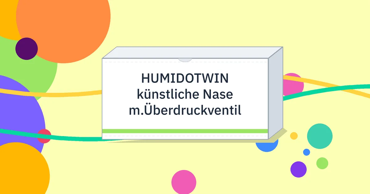 Symbolbild: Packung mit der Aufschrift HUMIDOTWIN künstliche Nase m.Überdruckventil (PZN 10062858) – Verfügbarkeit und Bezug in Apotheken in Frankfurt am Main