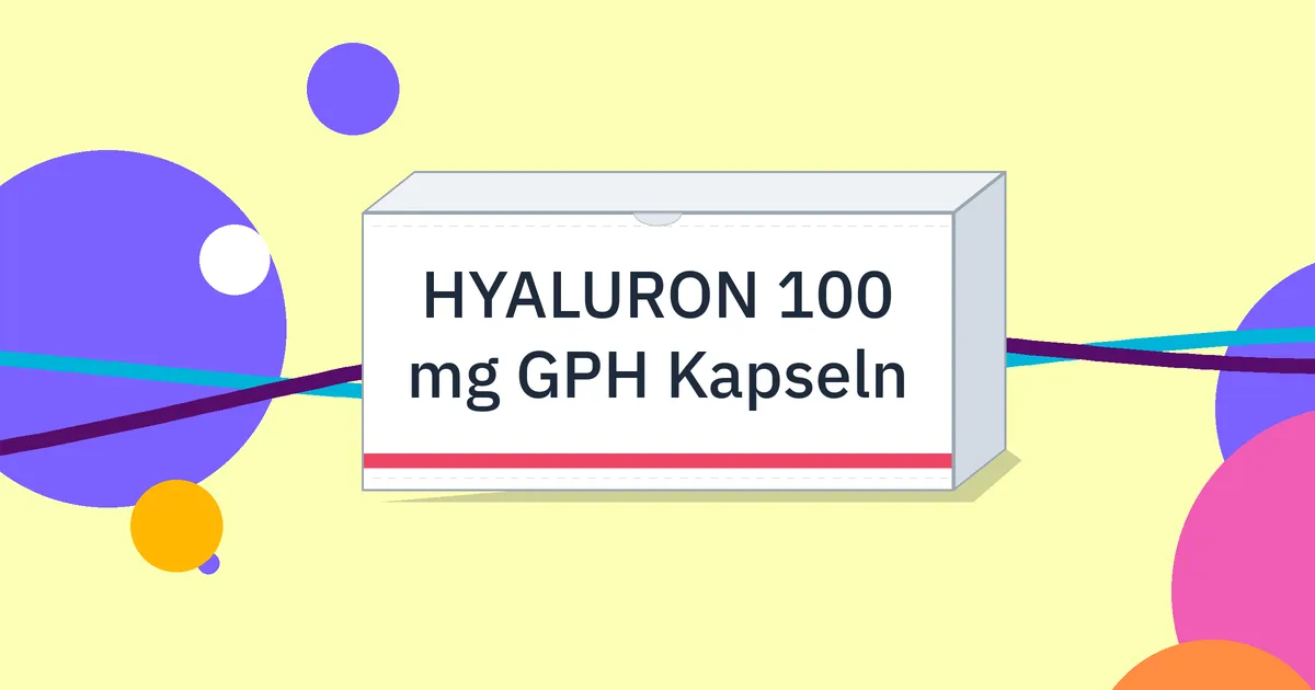 Symbolbild: Packung mit der Aufschrift HYALURON 100 mg GPH Kapseln (PZN 09324081) – Verfügbarkeit und Bezug in Apotheken in Frankfurt am Main