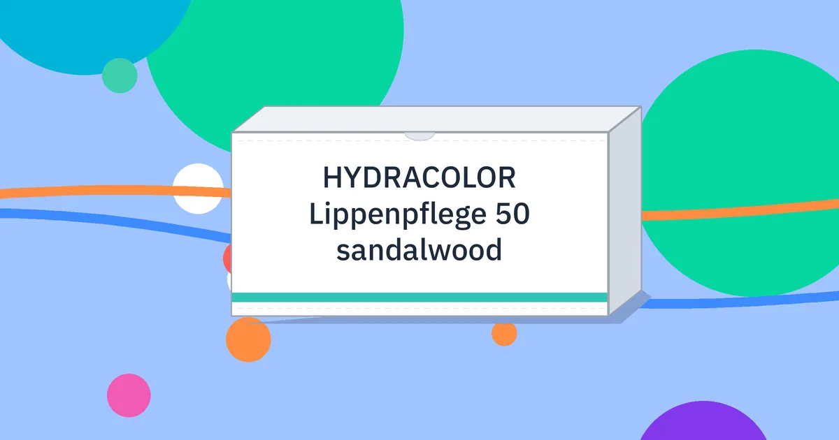 Symbolbild: Packung mit der Aufschrift HYDRACOLOR Lippenpflege 50 sandalwood (PZN 13862594) – Verfügbarkeit und Bezug in Apotheken in Frankfurt am Main
