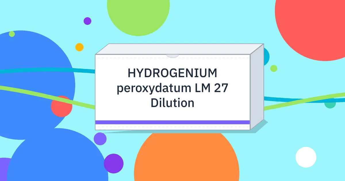 Symbolbild: Packung mit der Aufschrift HYDROGENIUM peroxydatum LM 27 Dilution (PZN 13557402) – Verfügbarkeit und Bezug in Apotheken in Frankfurt am Main