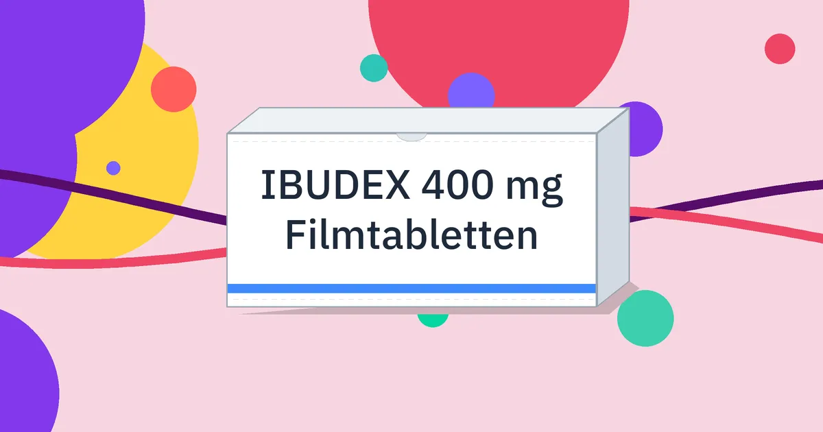 Symbolbild: Packung mit der Aufschrift IBUDEX 400 mg Filmtabletten (PZN 09294664) – Verfügbarkeit und Bezug in Apotheken in Frankfurt am Main