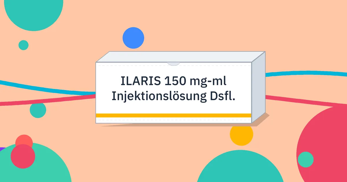 Symbolbild: Packung mit der Aufschrift ILARIS 150 mg-ml Injektionslösung Dsfl. (PZN 19538908) – Verfügbarkeit und Bezug in Apotheken in Frankfurt am Main