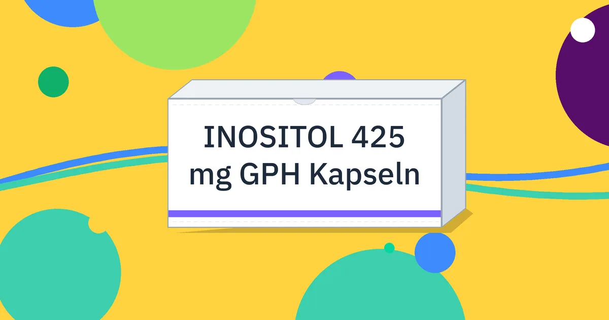 Symbolbild: Packung mit der Aufschrift INOSITOL 425 mg GPH Kapseln (PZN 07603374) – Verfügbarkeit und Bezug in Apotheken in Frankfurt am Main