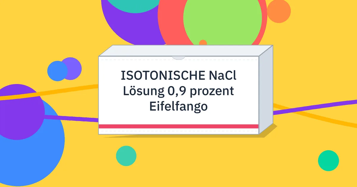 Symbolbild: Packung mit der Aufschrift ISOTONISCHE NaCl Lösung 0,9 prozent Eifelfango (PZN 08439451) – Verfügbarkeit und Bezug in Apotheken in Frankfurt am Main