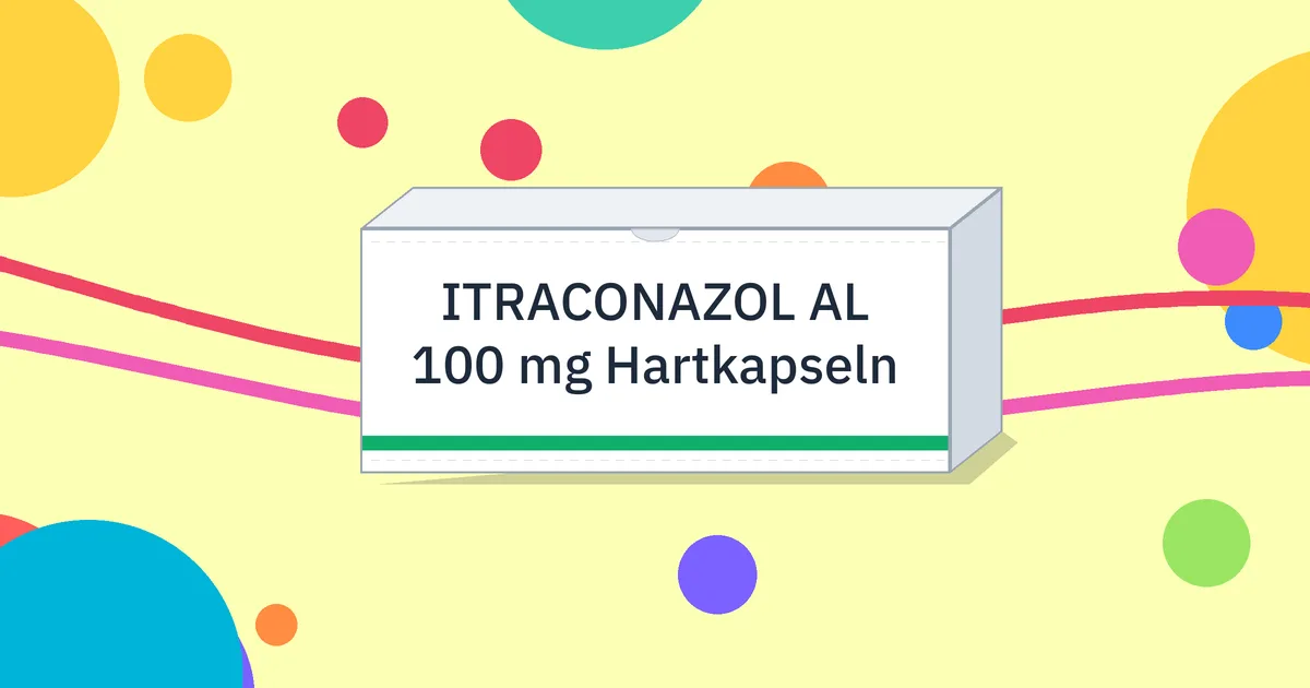 Symbolbild: Packung mit der Aufschrift ITRACONAZOL AL 100 mg Hartkapseln (PZN 10418077) – Verfügbarkeit und Bezug in Apotheken in Frankfurt am Main