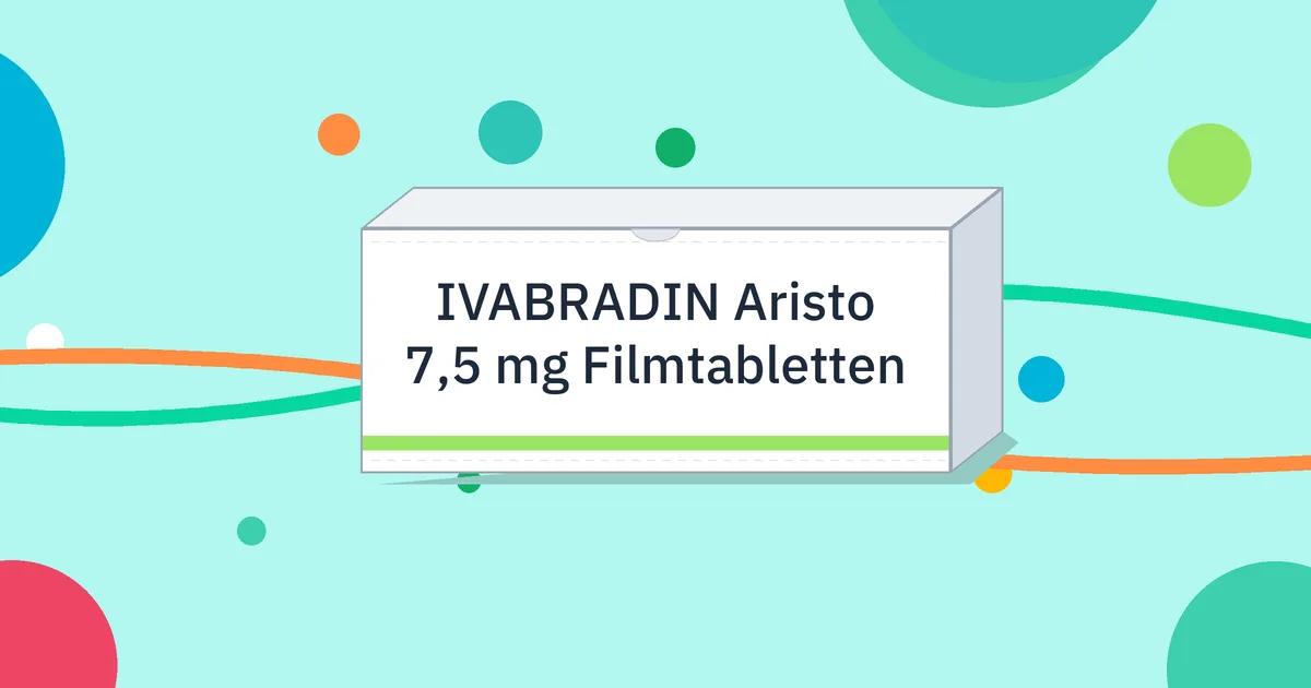 Symbolbild: Packung mit der Aufschrift IVABRADIN Aristo 7,5 mg Filmtabletten (PZN 13886212) – Verfügbarkeit und Bezug in Apotheken in Frankfurt am Main