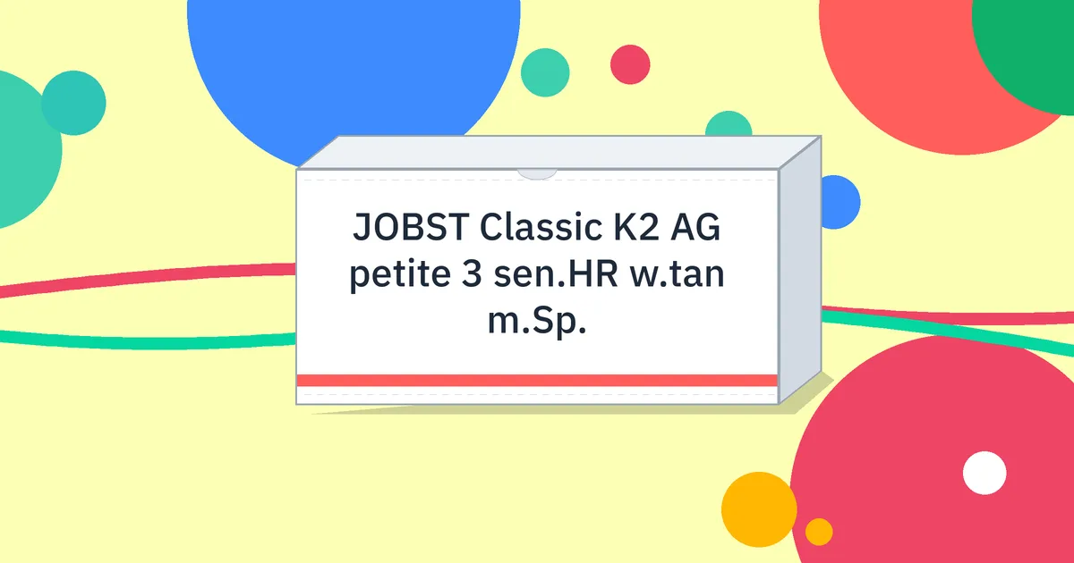 Symbolbild: Packung mit der Aufschrift JOBST Classic K2 AG petite 3 sen.HR w.tan m.Sp. (PZN 17962051) – Verfügbarkeit und Bezug in Apotheken in Frankfurt am Main