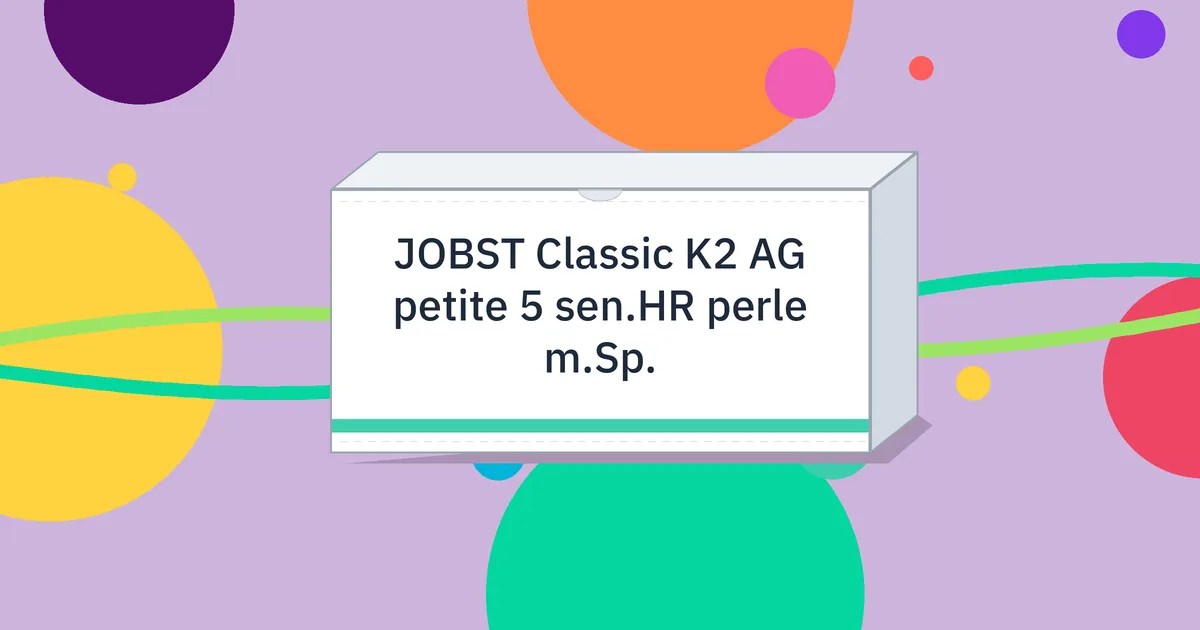 Symbolbild: Packung mit der Aufschrift JOBST Classic K2 AG petite 5 sen.HR perle m.Sp. (PZN 17961436) – Verfügbarkeit und Bezug in Apotheken in Frankfurt am Main