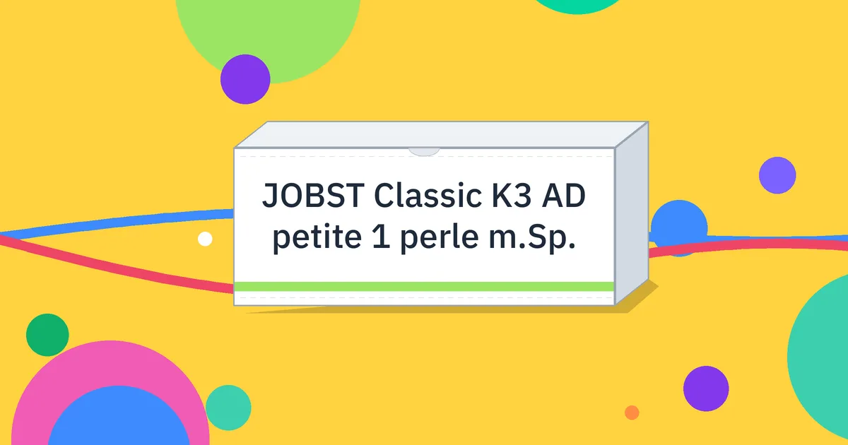Symbolbild: Packung mit der Aufschrift JOBST Classic K3 AD petite 1 perle m.Sp. (PZN 13069996) – Verfügbarkeit und Bezug in Apotheken in Frankfurt am Main
